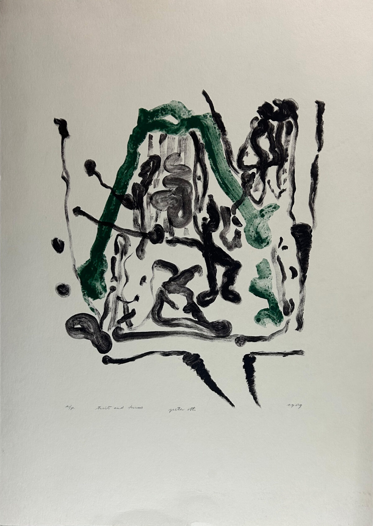 PETER OTTO - 'Twists and turns' - Grote litho a/p - Apunto Gallery